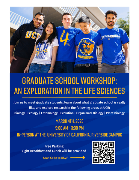 Graduate Student Workshop - An Exploration in the Life Sciences Flyer | CNAS Graduate Student ...